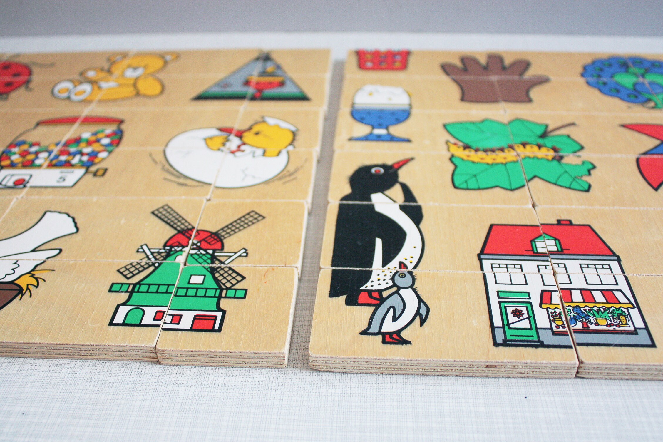 Dutch Vintage Wooden Puzzle Kwartet Domino by Rolf Holland | Etsy