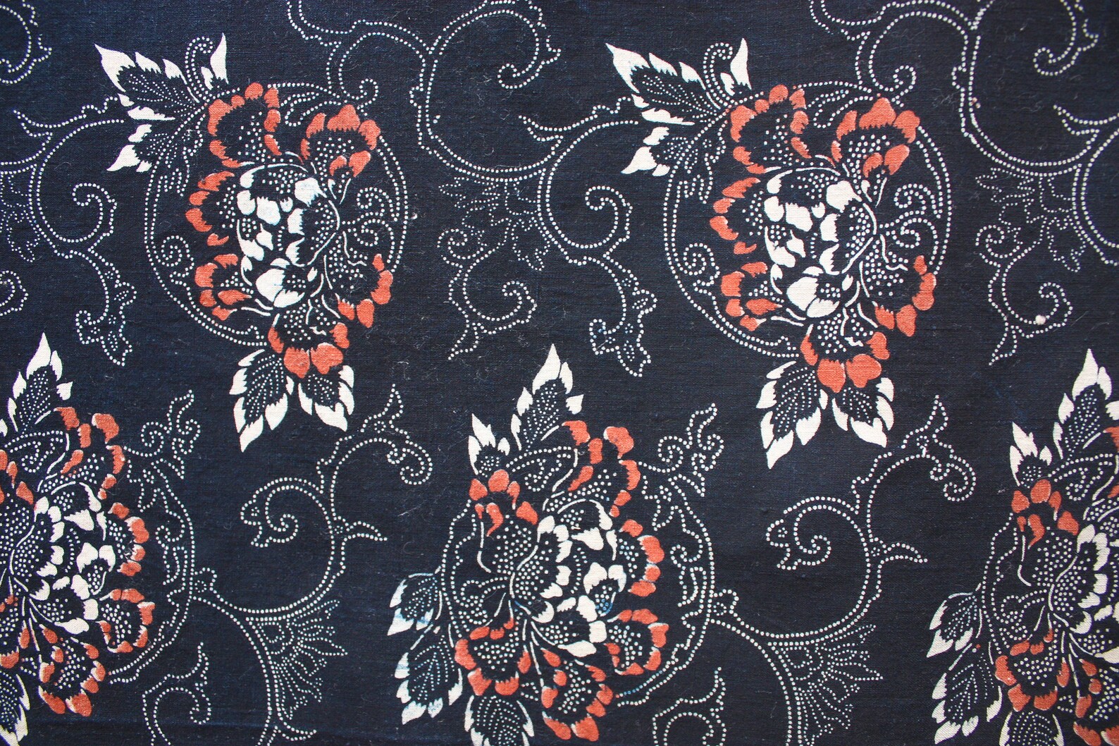 Japanese Vintage Cotton Katazome Textile Scroll / Arabesque - Etsy