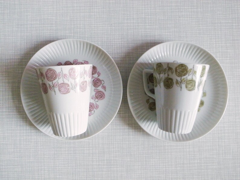 Dutch Vintage Set of 2 Porcelain Coffee / Tea Cup and Saucer - Etsy