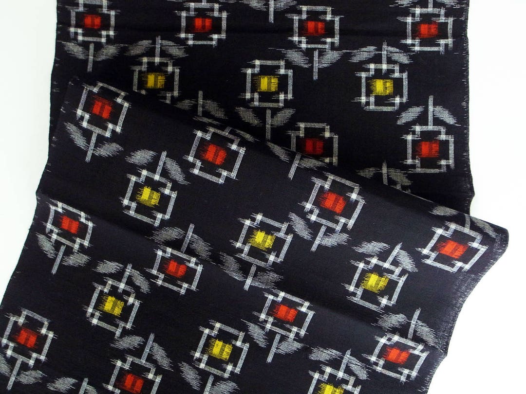Japanese Vintage 100% Cotton Textile Ikat / Kasuri Textile Kurume ...