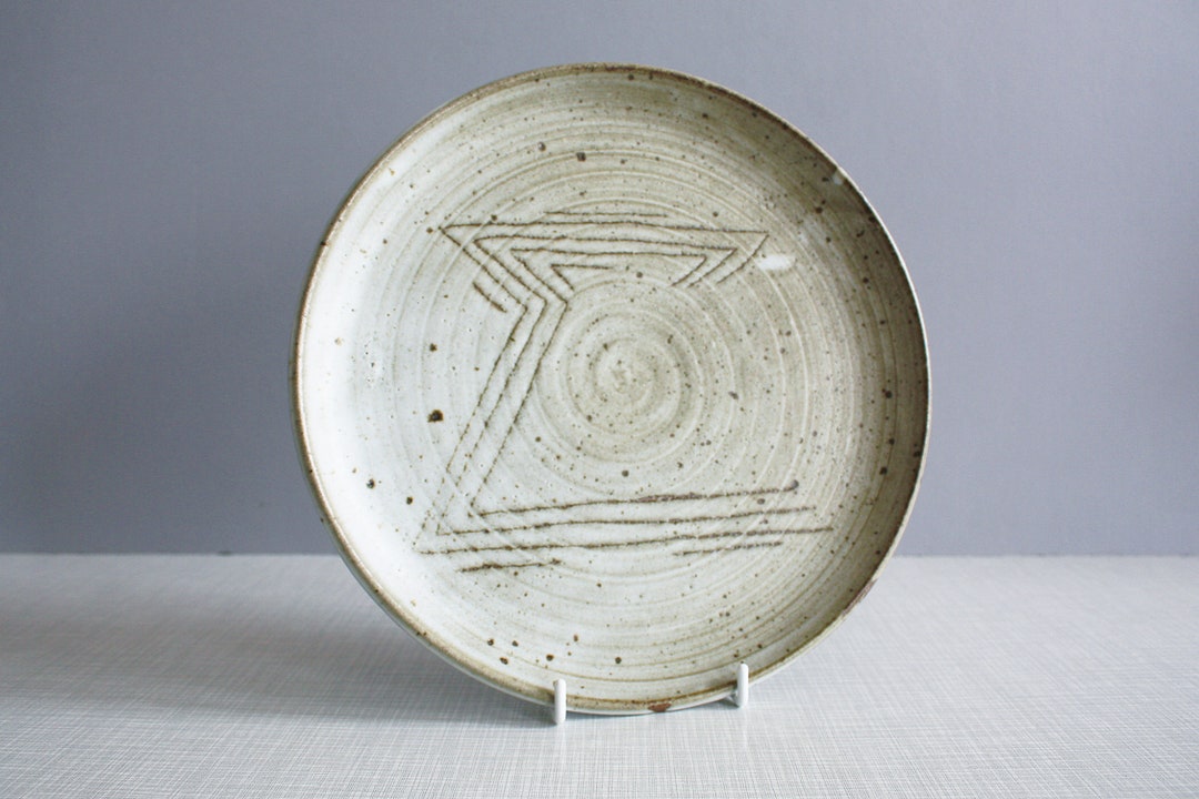 Dutch Vintage Studio Pottery Large Plate / Heavy Cray Hand Crafted ...