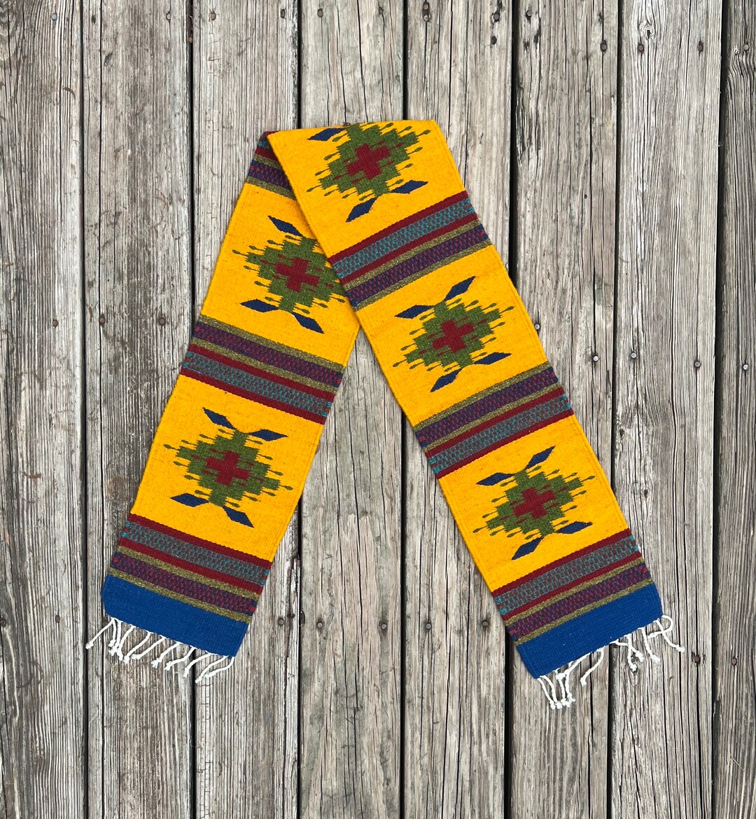 Zapotec Southwest Wool Table Runner / Wall Tapestry Measuring 60 X 8 ...
