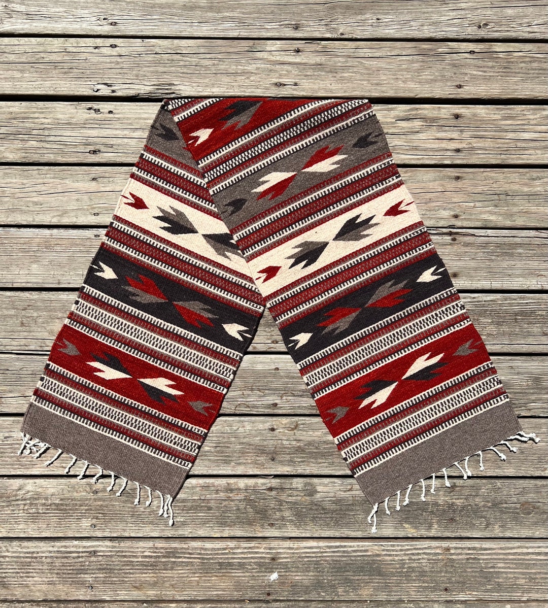 Handwoven Zapotec Wool Table Runner: Southwest Wall Tapestry (72x16 ...
