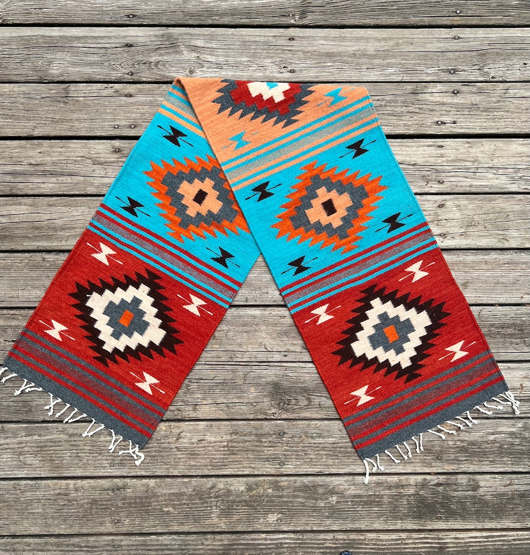 Zapotec Southwest Wool Table Runner / Wall Tapestry Measuring 72 X 16 ...