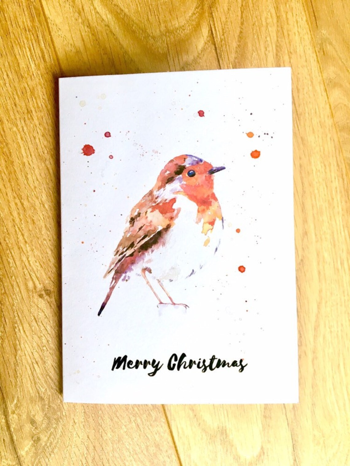 Watercolour Robin Christmas Cards Pack of 6 or Individual - Etsy