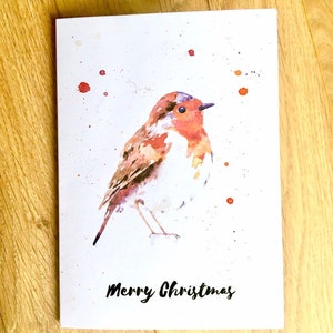 Watercolour Robin Christmas Cards- Pack of 6 or Individual Cards - Etsy