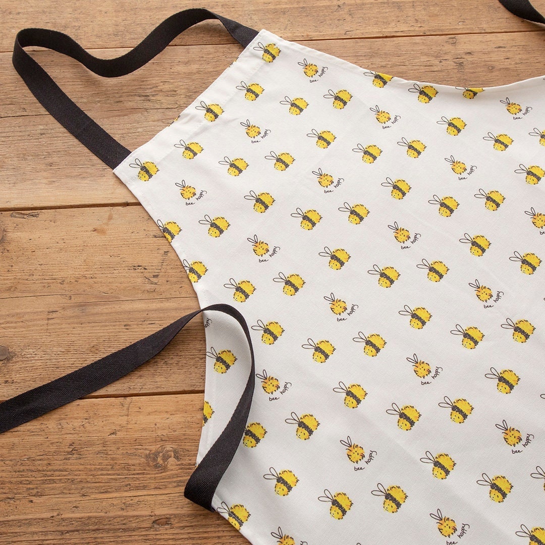Bee Apron for Adults. 100% Cotton. Made in UK. Christmas Gift/ Stocking ...
