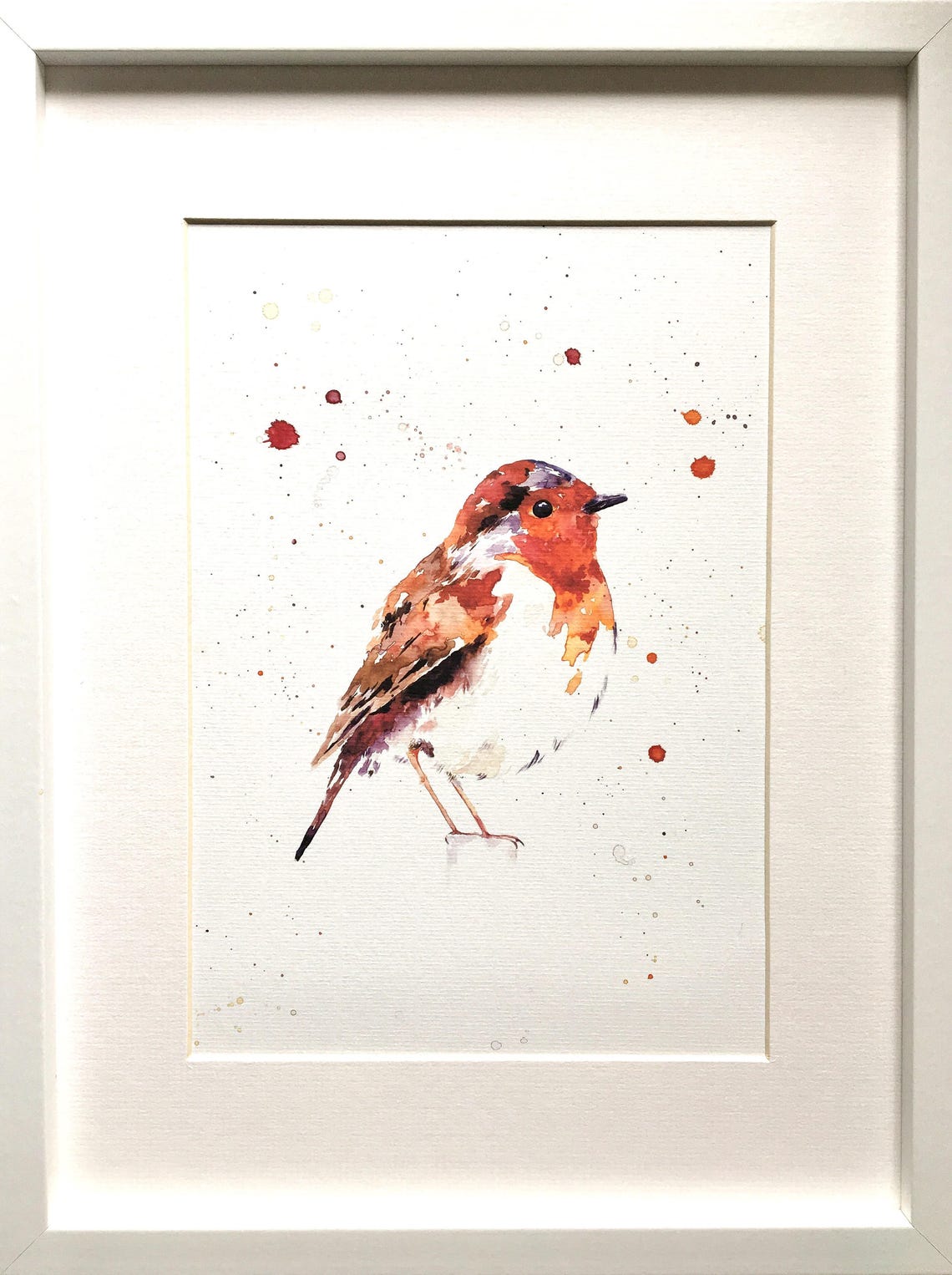 Robin Watercolour Art Print-colourful Robin Painting Living - Etsy