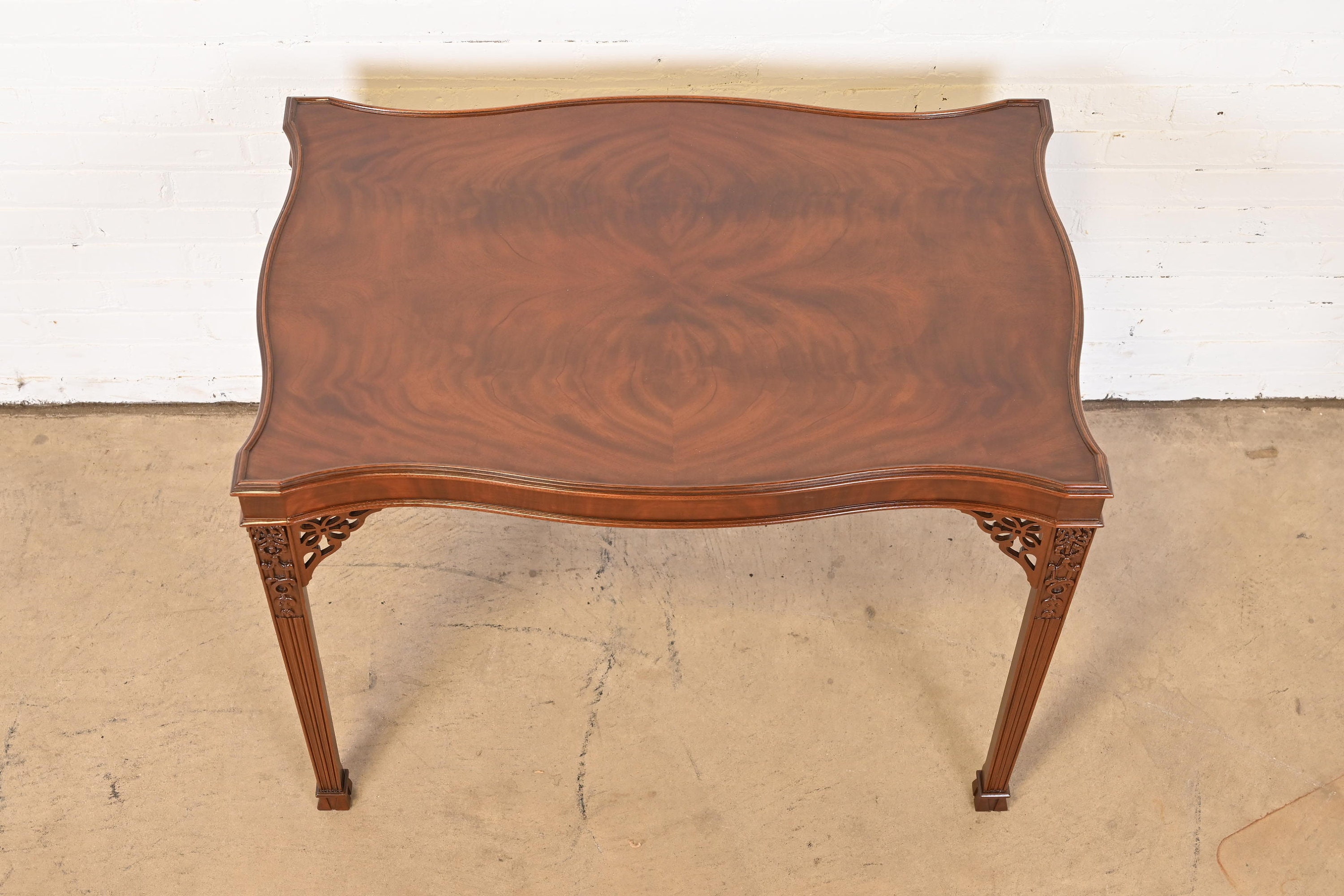 Baker Furniture Stately Homes Collection Carved Mahogany Tea Table ...