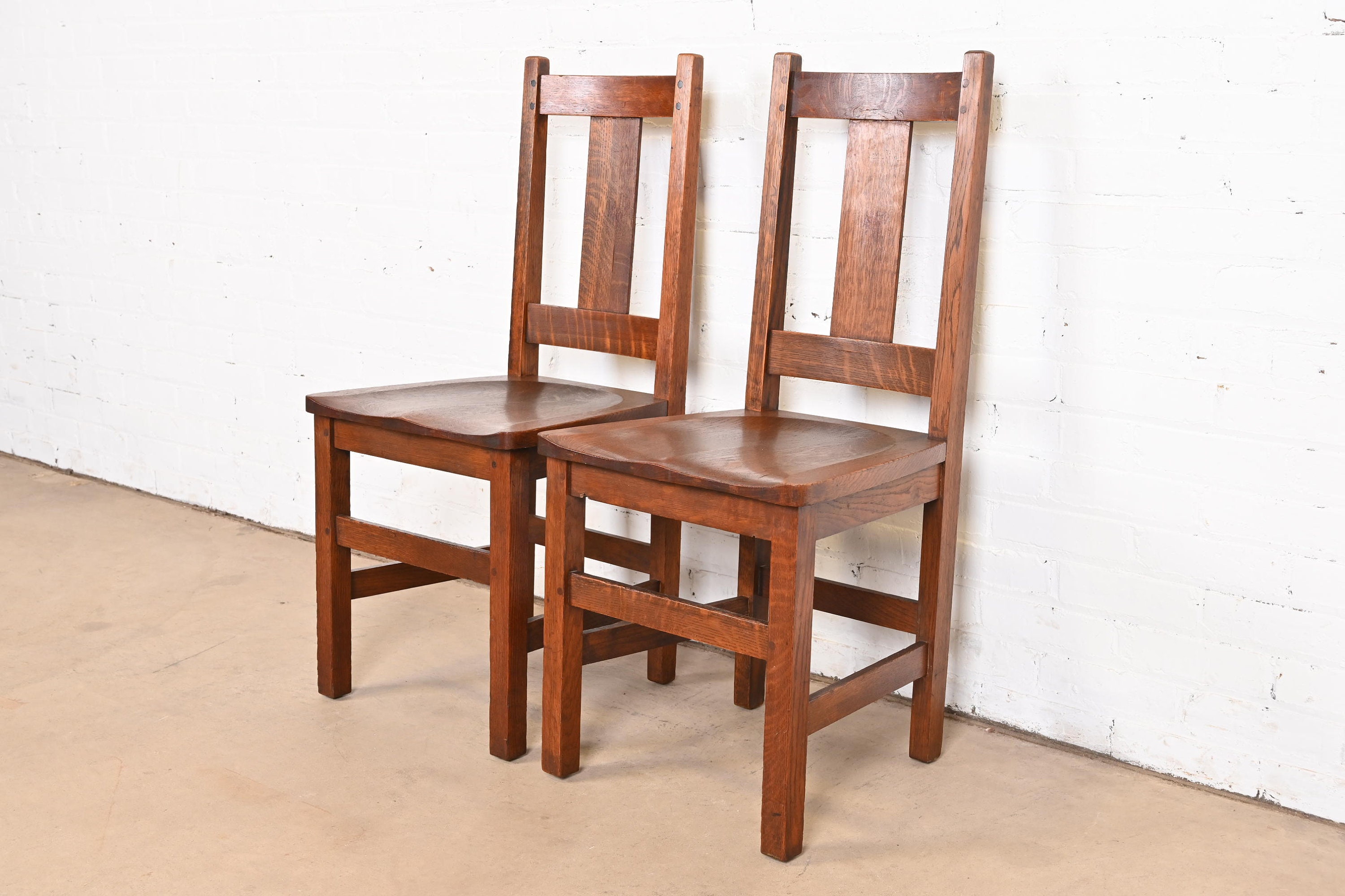 Limbert Mission Oak Arts & Crafts Dining Side Chairs, Pair - Etsy