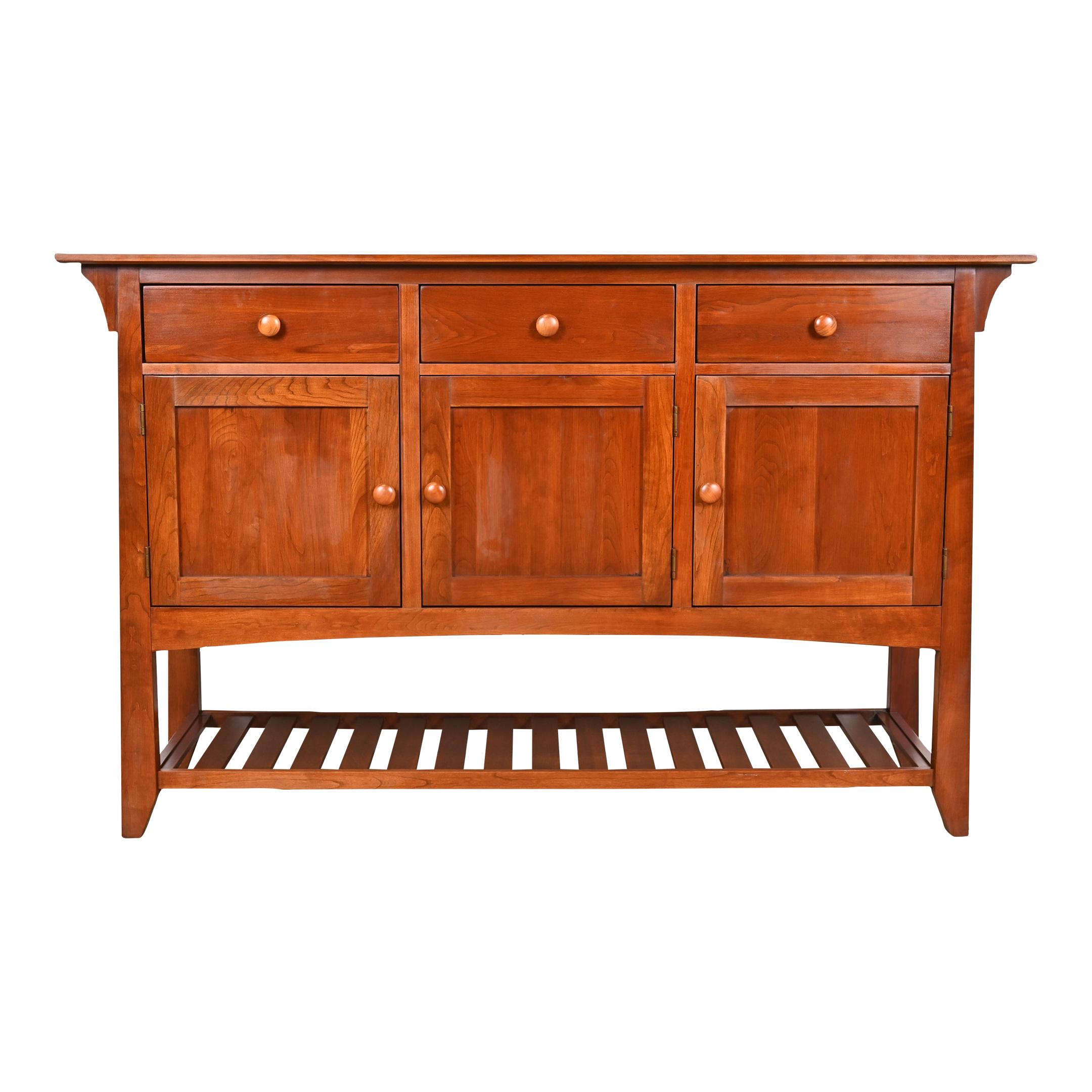 Ethan Allen Arts Crafts Cherry Wood Sideboard or Bar Cabinet Etsy