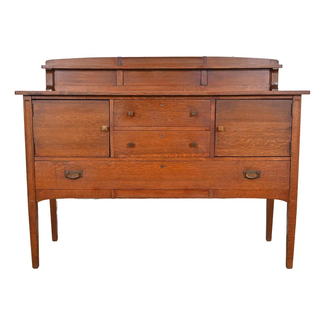 Limbert Antique Mission Oak Arts & Crafts Sideboard Buffet or Bar ...
