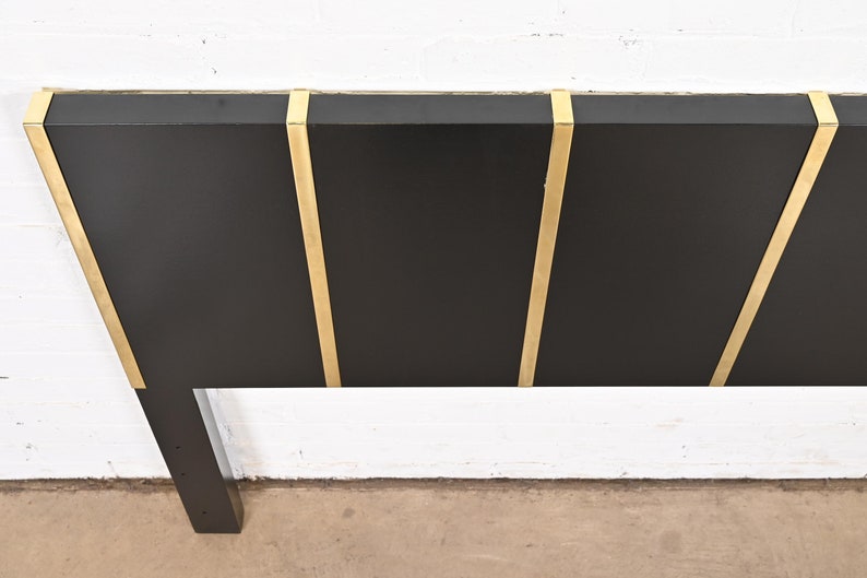 Harvey Probber Mid-century Modern Black Lacquer and Brass King Size ...