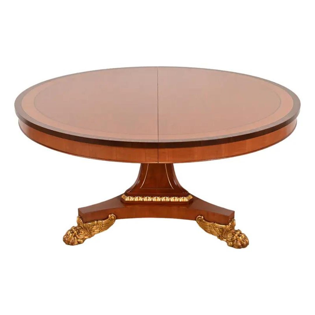 Baker Furniture Regency Cherry Wood and Parcel Gilt Paw Foot Pedestal ...