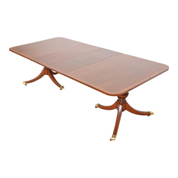Baker Dining Set Baker Furniture Style Georgian Banded Mahogany Double