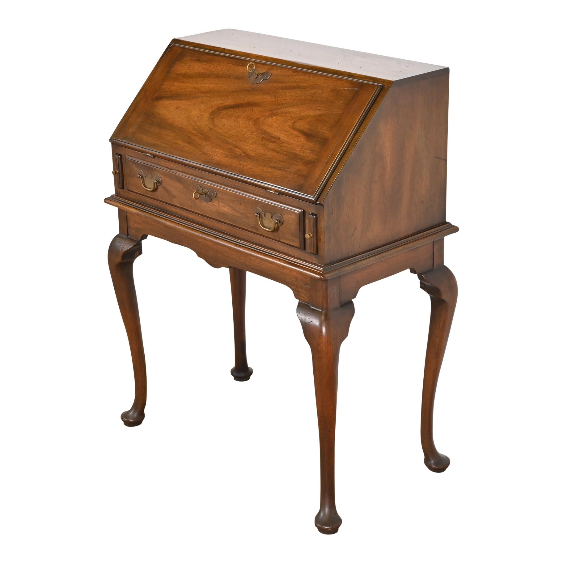 Henkel Harris Queen Anne Lady Astor Solid Mahogany Slant Front Writing Desk Etsy