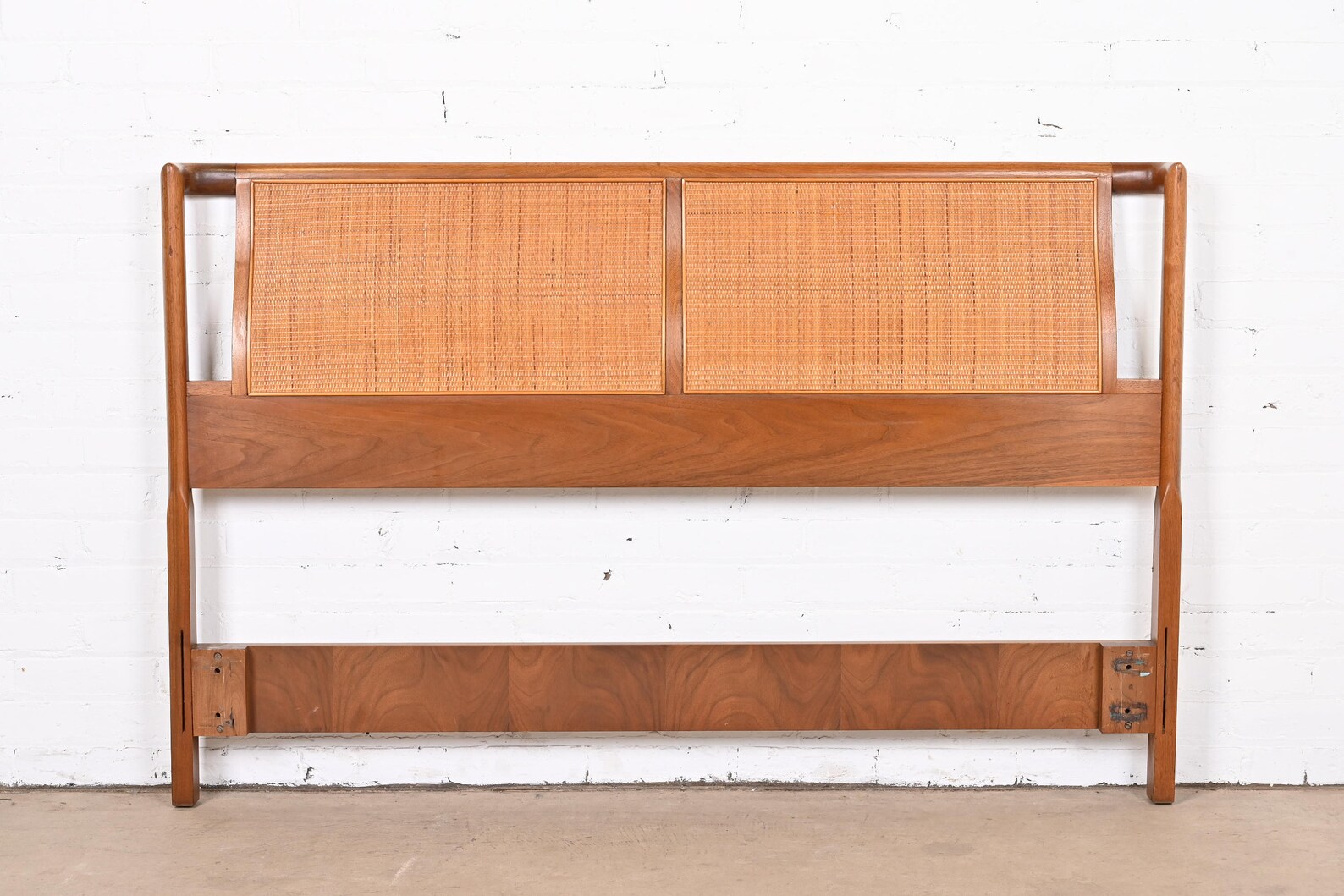 Barney Flagg for Drexel Parallel Walnut and Cane Full Size Headboard - Etsy