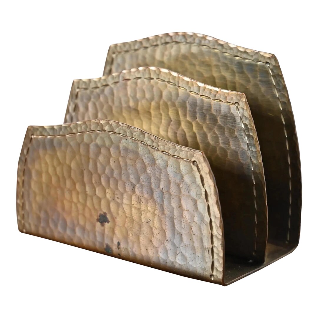 Roycroft Arts & Crafts Hammered Brass Over Copper Letter Rack - Etsy