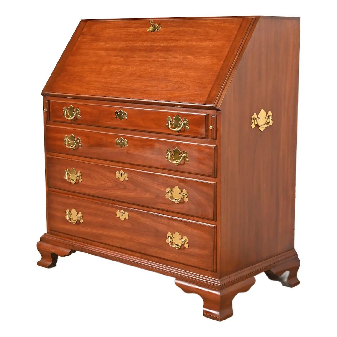 Henkel Harris Georgian Solid Cherry Wood Slant Front Secretary Desk - Etsy