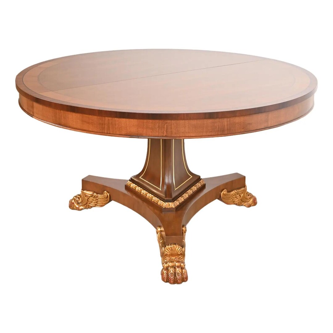 Baker Furniture Regency Paw Foot Pedestal Extension Dining Table, Newly ...