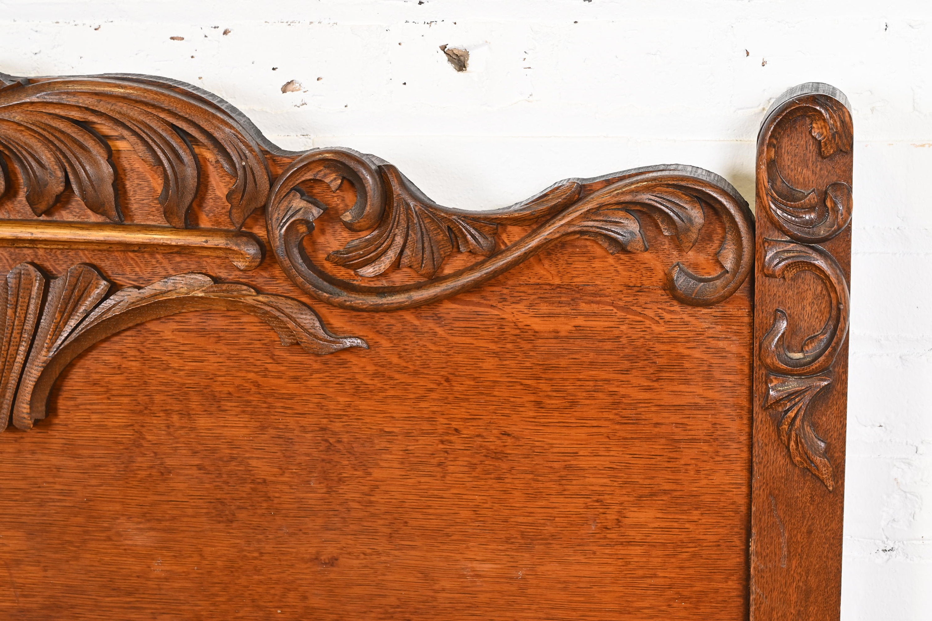 Antique Victorian Carved Oak Full Size Bed, Circa 1890s - Etsy