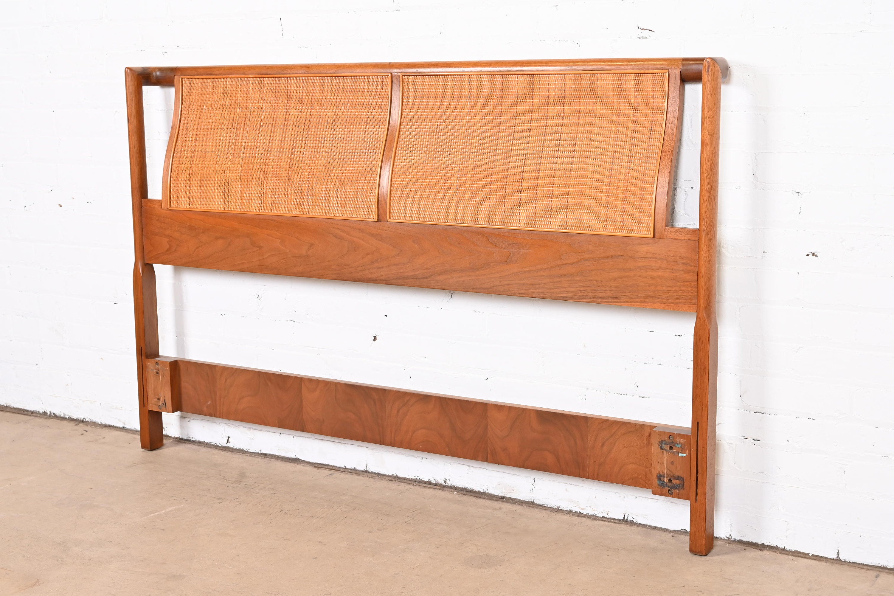 Barney Flagg for Drexel Parallel Walnut and Cane Full Size Headboard - Etsy