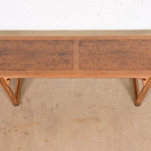 Baker Furniture Hollywood Regency Chinoiserie Burled Walnut Altar Table ...