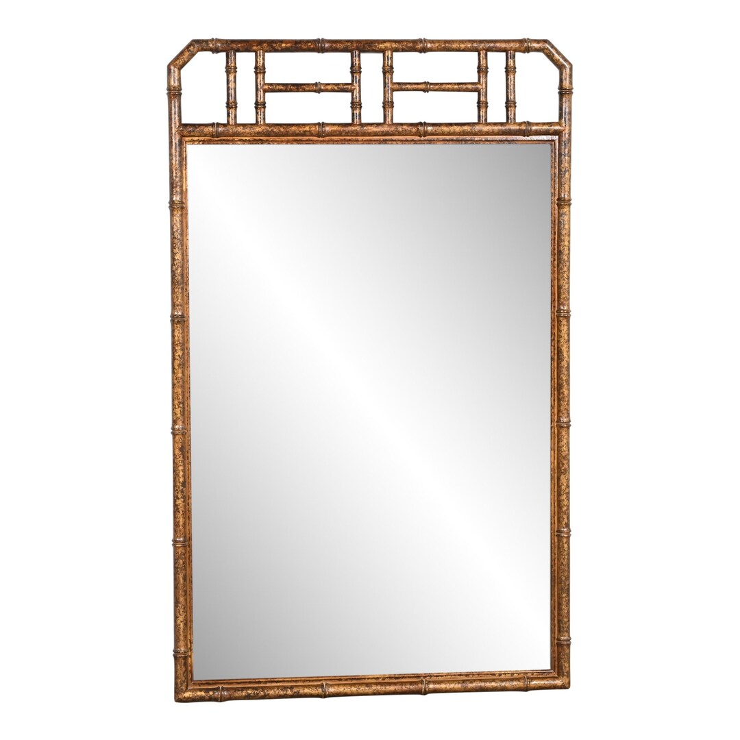 Drexel Heritage Hollywood Regency Faux Bamboo Framed Wall Mirror in ...