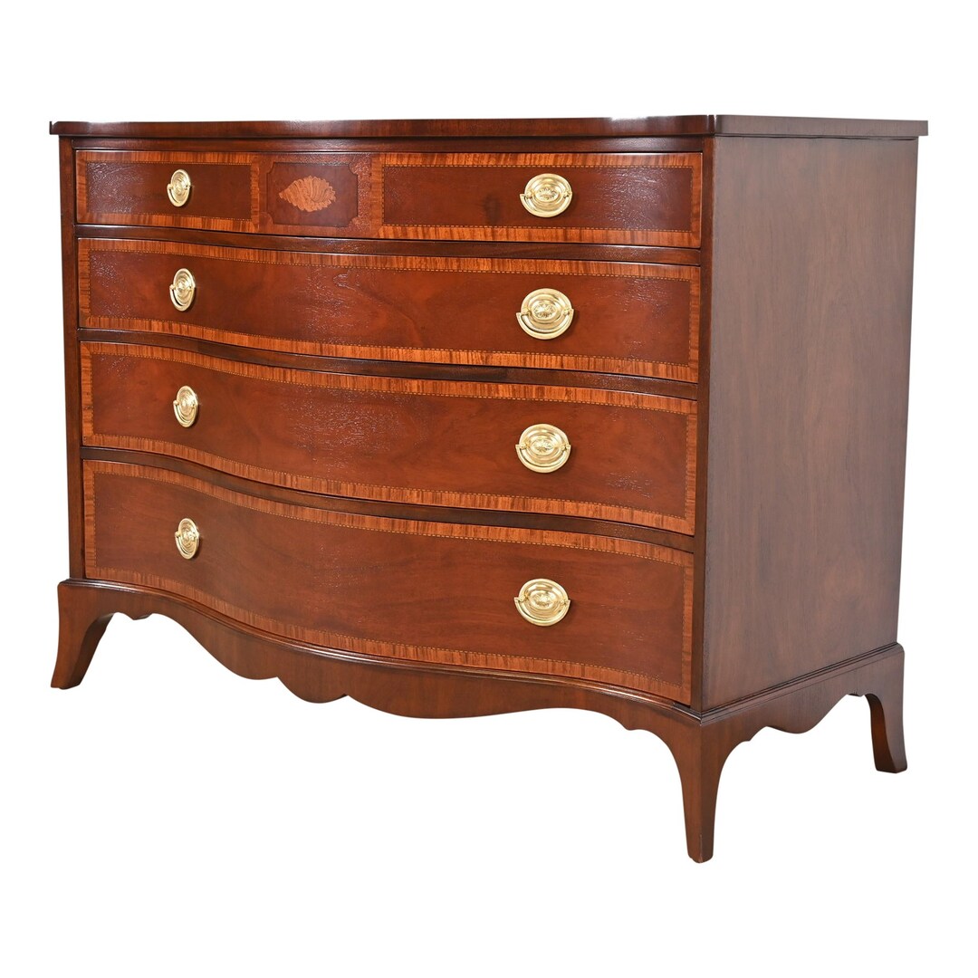 Fancher Furniture Georgian Mahogany Serpentine Front Chest of Drawers ...