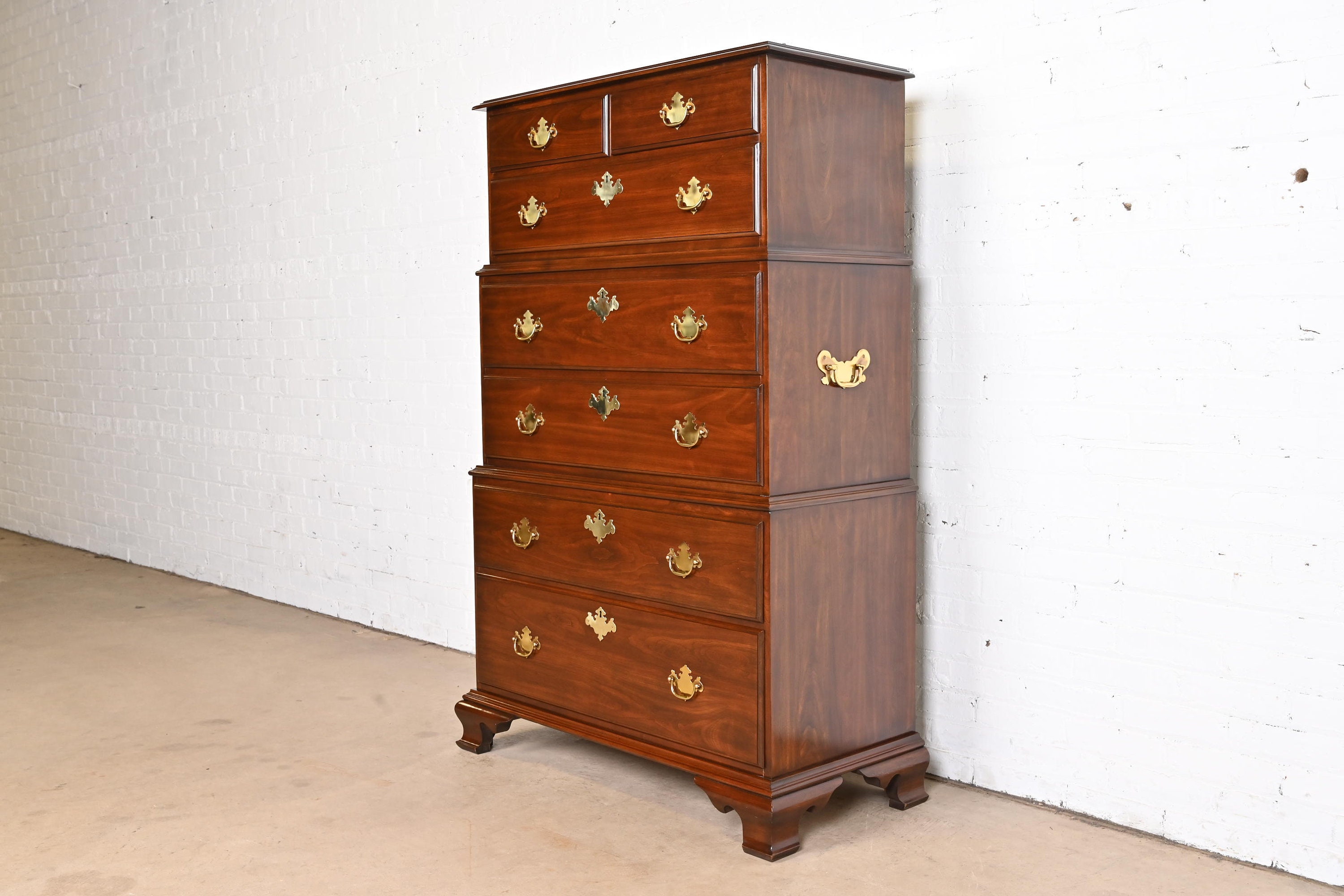 Harden Furniture Georgian Solid Cherry Wood Triple Chest-on-chest ...