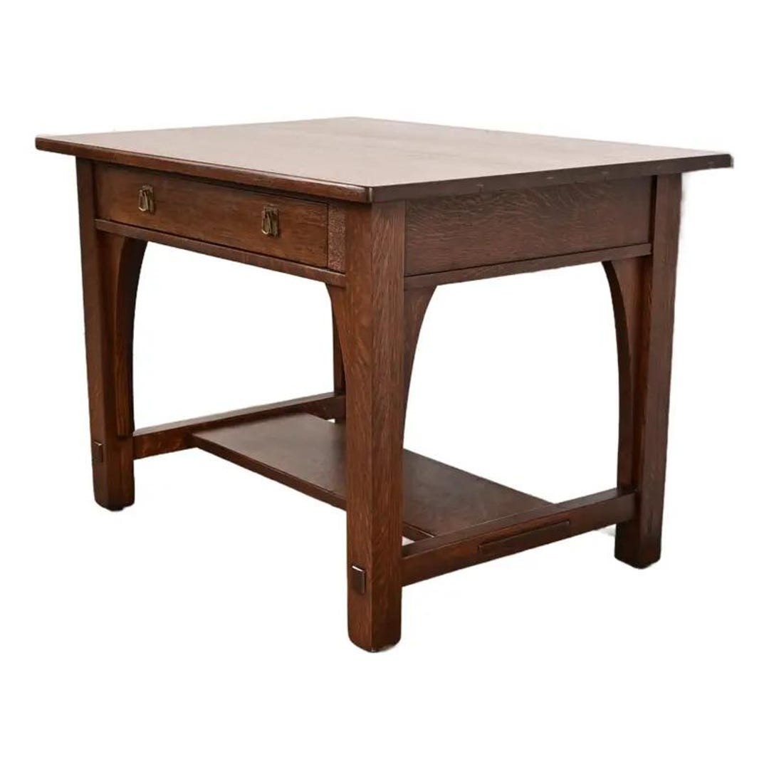 Limbert Antique Mission Oak Arts & Crafts Desk or Library Table, Newly ...