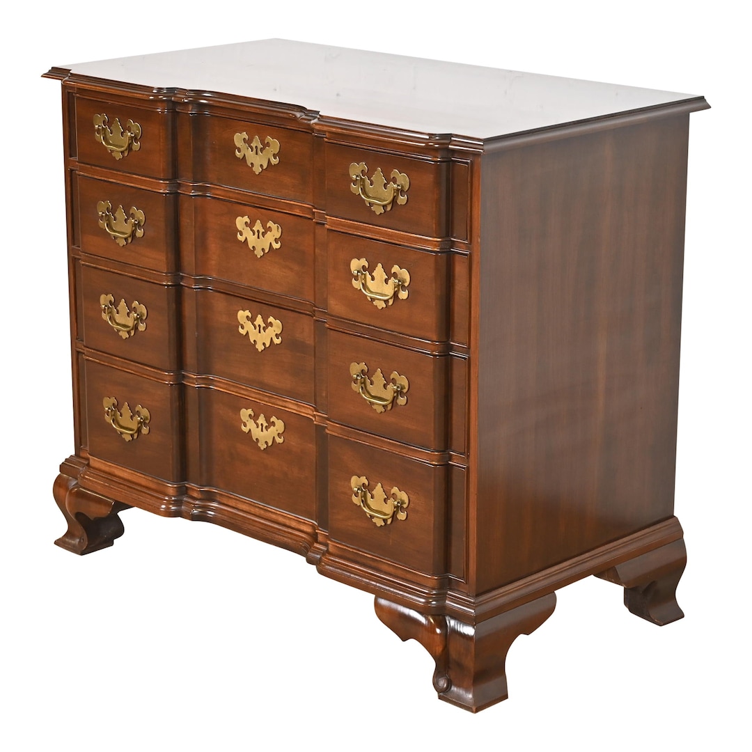 Ethan Allen Georgian Solid Cherry Wood Block Front Chest of Drawers - Etsy