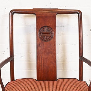 Mid-century Hollywood Regency Chinoiserie Solid Rosewood Dining Chairs ...