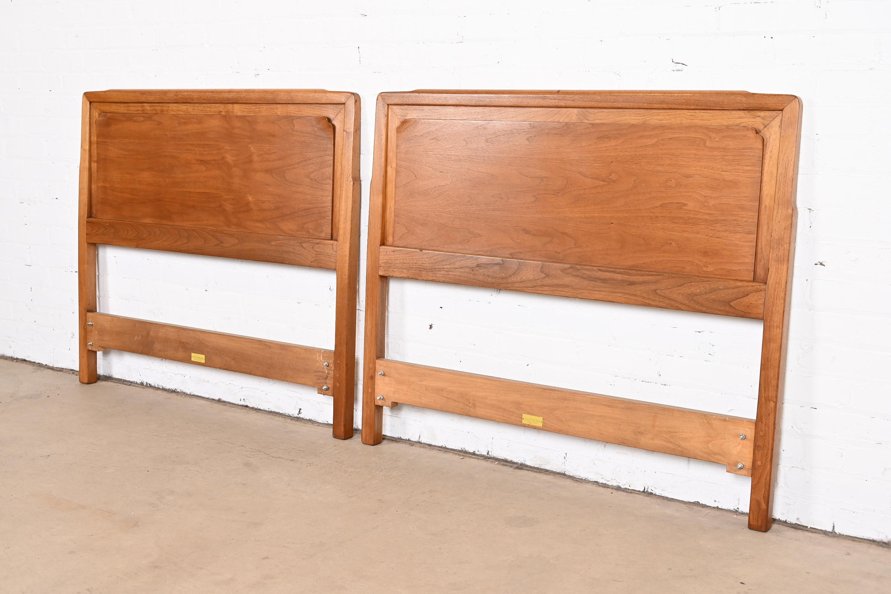 Edward Wormley for Dunbar Mid-century Modern Walnut Twin Headboards ...