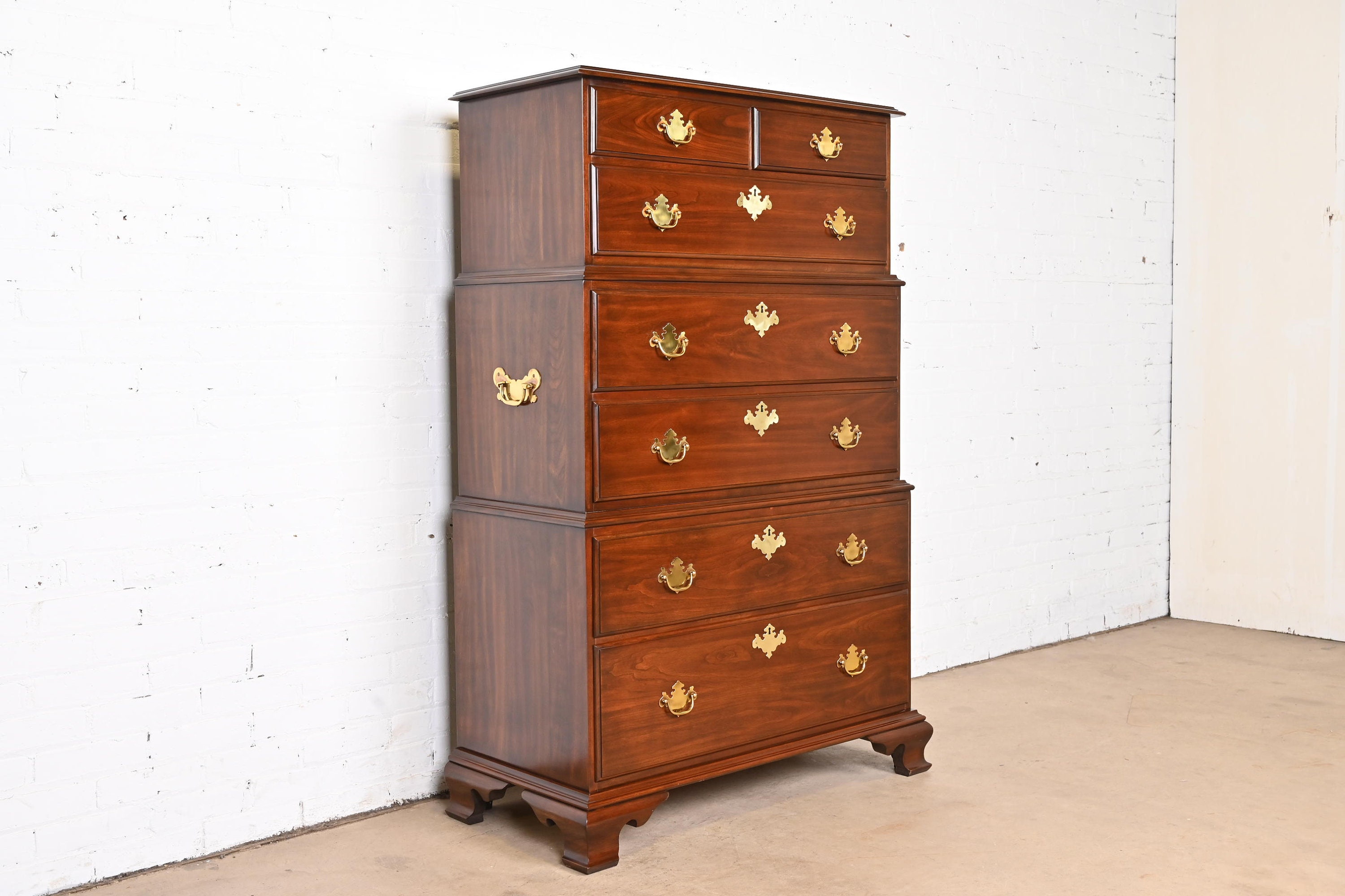 Harden Furniture Georgian Solid Cherry Wood Triple Chest-on-chest ...
