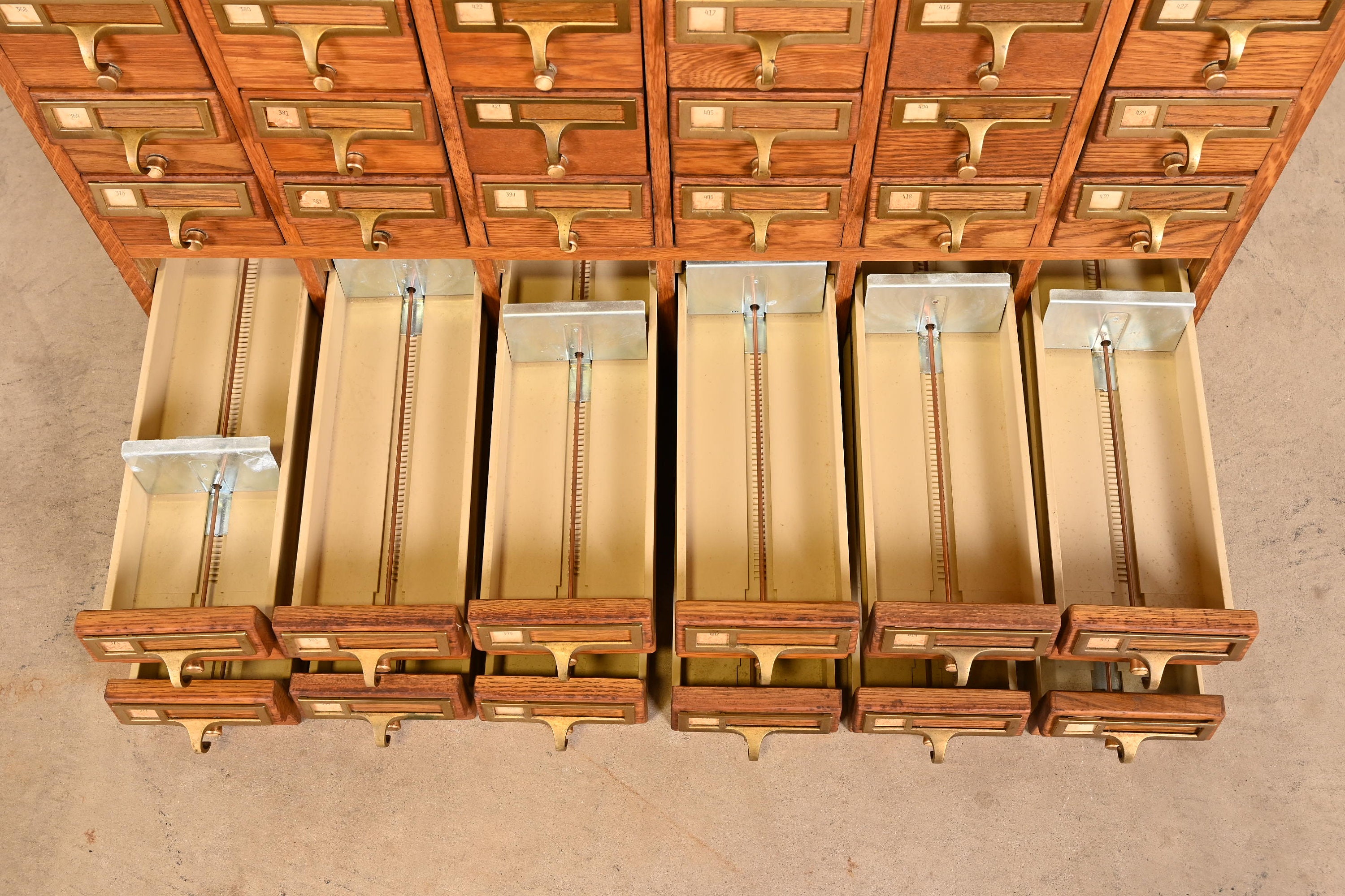 Mid-century Modern Oak 72-drawer Library Card Catalog Cabinet, Circa ...