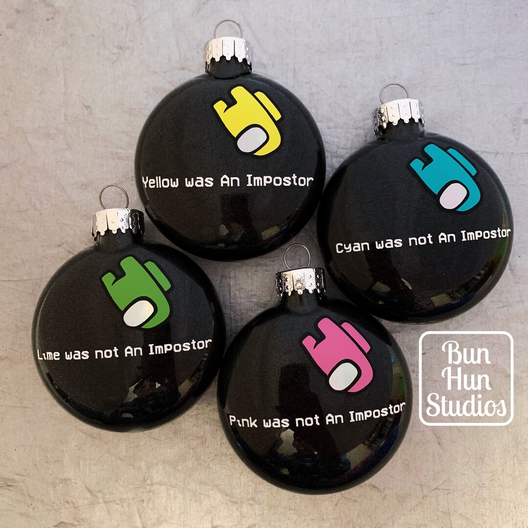 Among Us Inspired Ejected Crewmate Impostor Glitter Glass Ornament - Etsy
