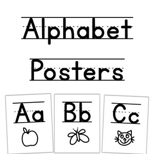 Lined Classroom Alphabet ABC Poster Set Printable Instant - Etsy