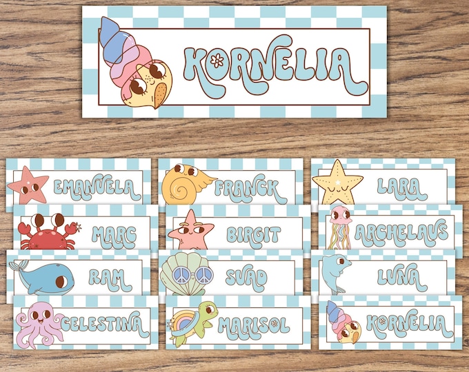 Retro Frog Printable for Kids, Cubby Tags, Editable Name Tags, Editable ...