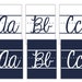 Cursive Alphabet Posters for Classroom, Navy Blue Decorations ...