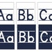 Alphabet Posters for Classroom, Navy Blue Decorations, Printable ...