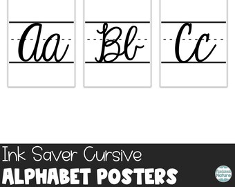 Cursive Alphabet ABC Poster Set Printable Classroom Decor - Etsy