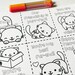 Cat Coloring Page Valentine Cards for Kids Classroom, Kitten Valentines ...