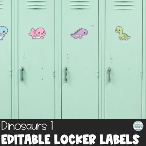 Editable Name Tags for School, Dinosaur Printable, Cubby Tags, Locker ...
