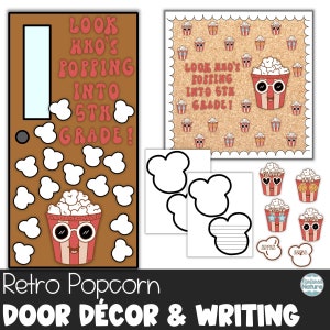 Back to School Classroom Decor, Retro Popcorn Bucket Printable ...