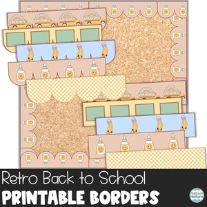 Printable Bulletin Board Border, Retro Classroom Decor, Retro School ...