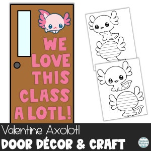 Valentine’s Day Decor Printable, Axolotl Decor, Party Decorations, Door ...