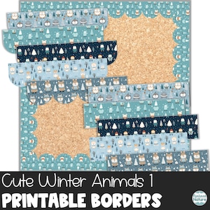 Winter Bulletin Board Border, Winter Woodland Animals, January Bulletin ...