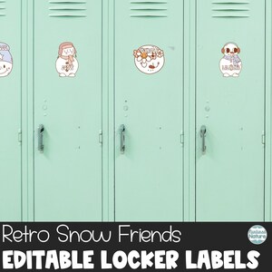 Editable Name Tags for School, Retro Snowman, Retro Winter Bulletin ...