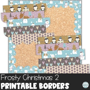 Christmas Bulletin Board Border, Penguin Printable, December Bulletin ...